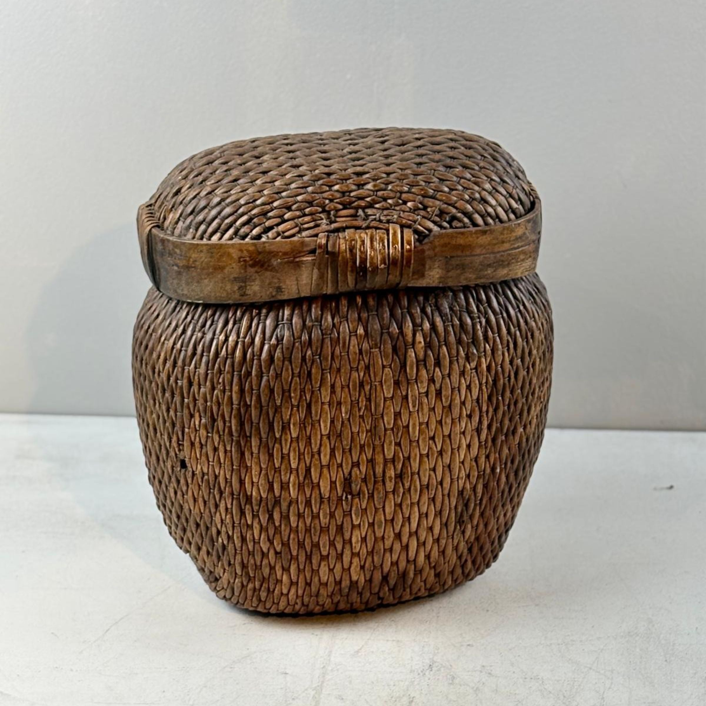 Antique Chinese Wicker & Wood Fish Basket - Shanxi, China – Maison ...